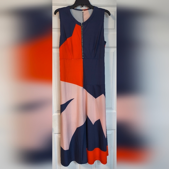 Dresses | Colorblock Long Maxi Dress Large | Poshmark